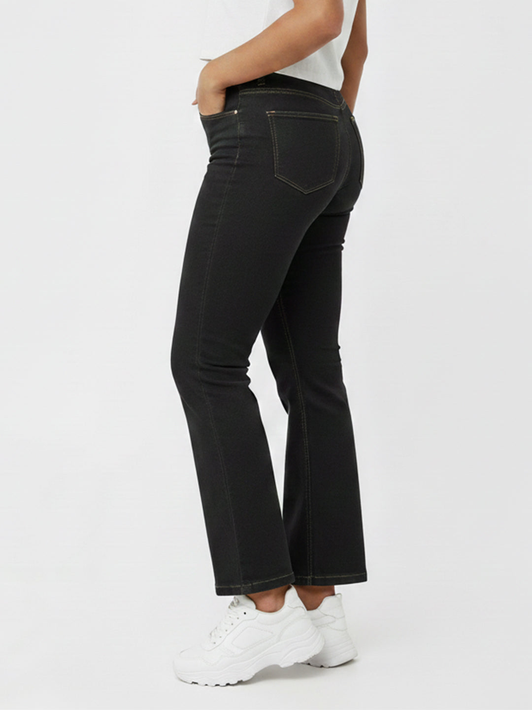 Buy Women Grey High-Rise Mini Flare Jeans | Kraus Jeans