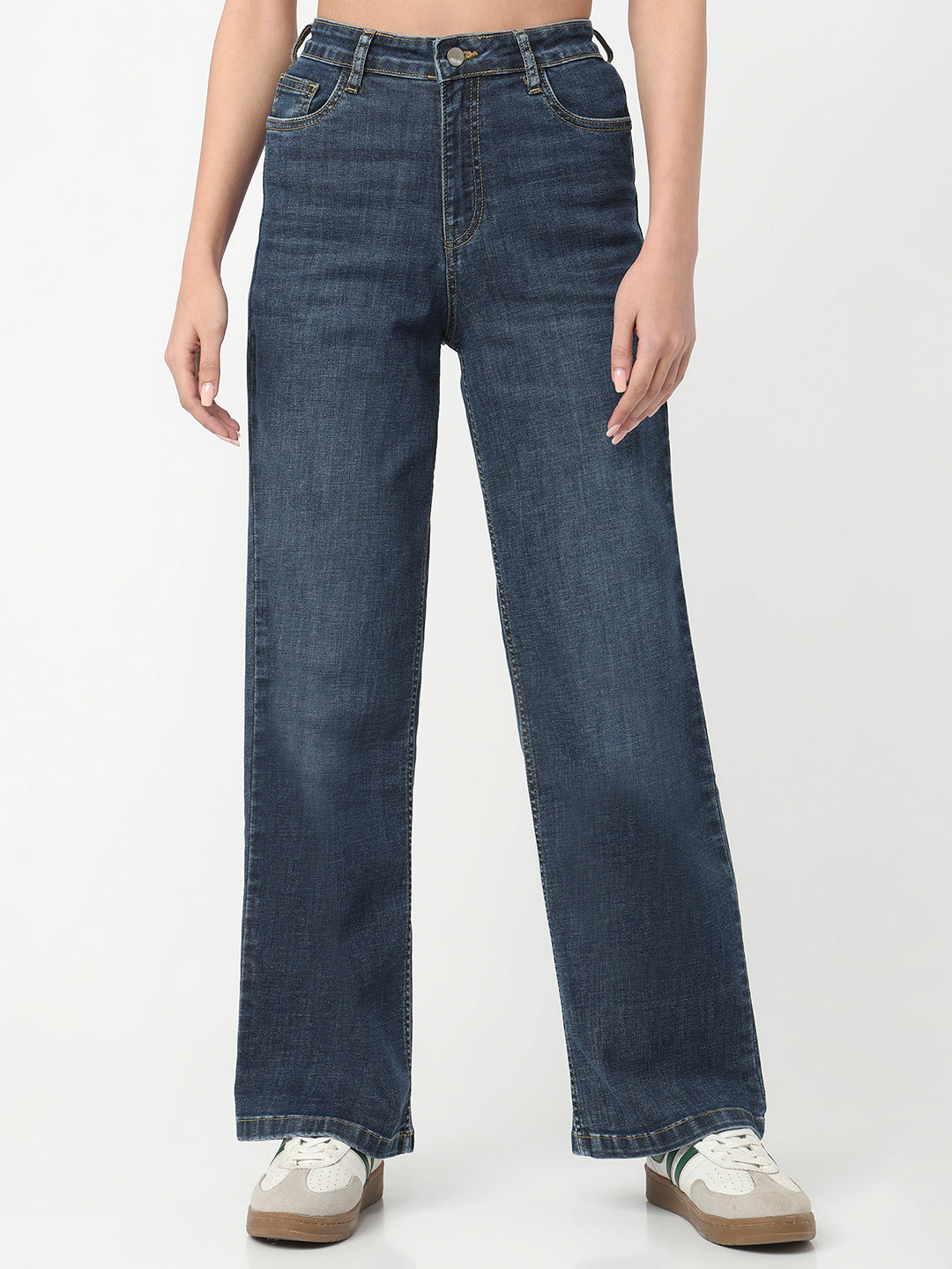 Buy Women Blue High-Rise Wide Leg Jeans | Kraus Jeans