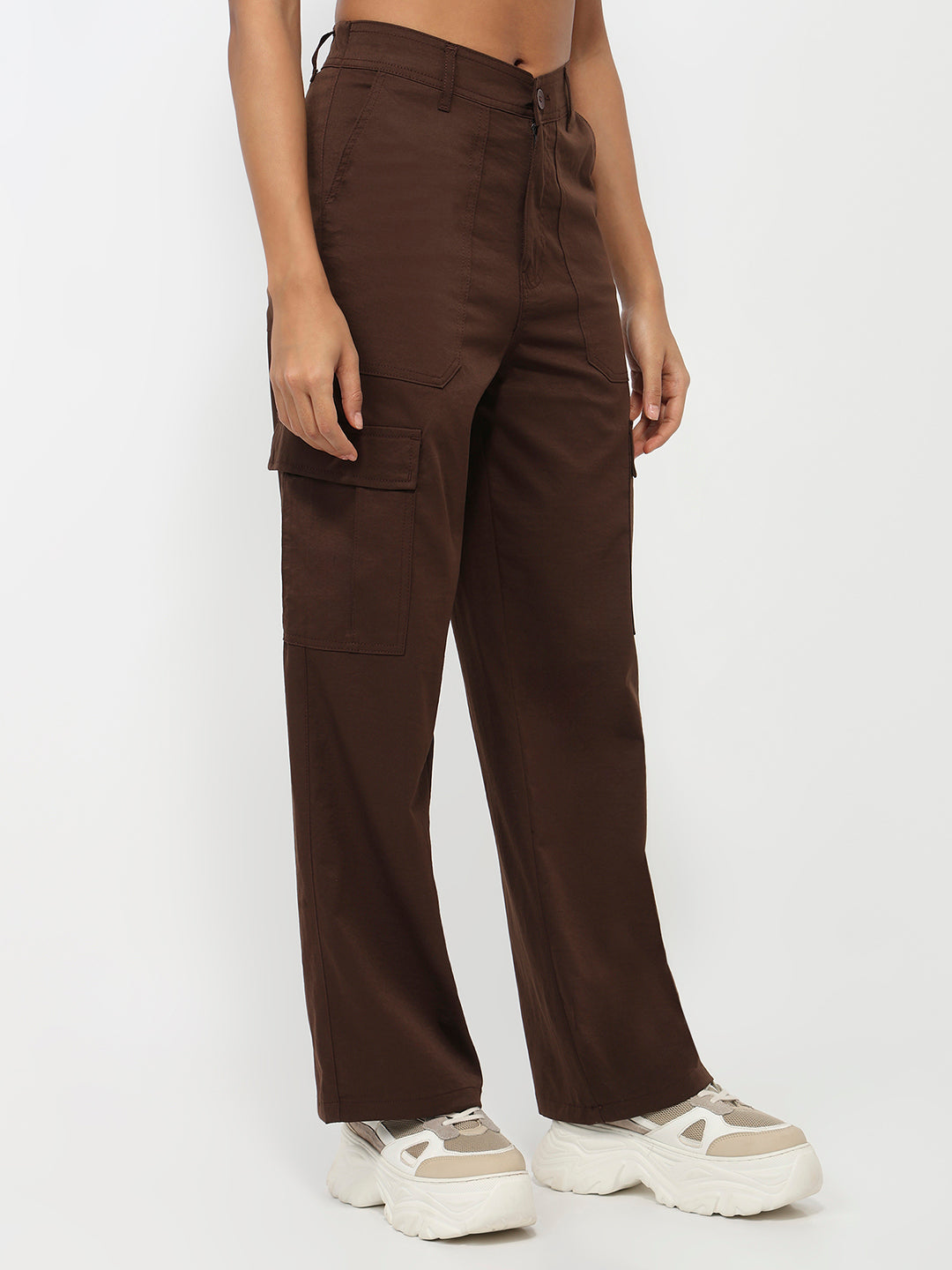 Buy Women Sepia Mid-Rise Cargo | Kraus Jeans