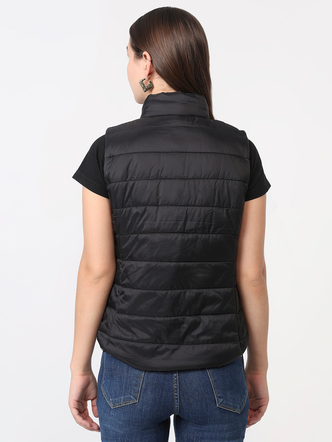 Buy Women Jet Black Winter Jacket | Kraus Jeans