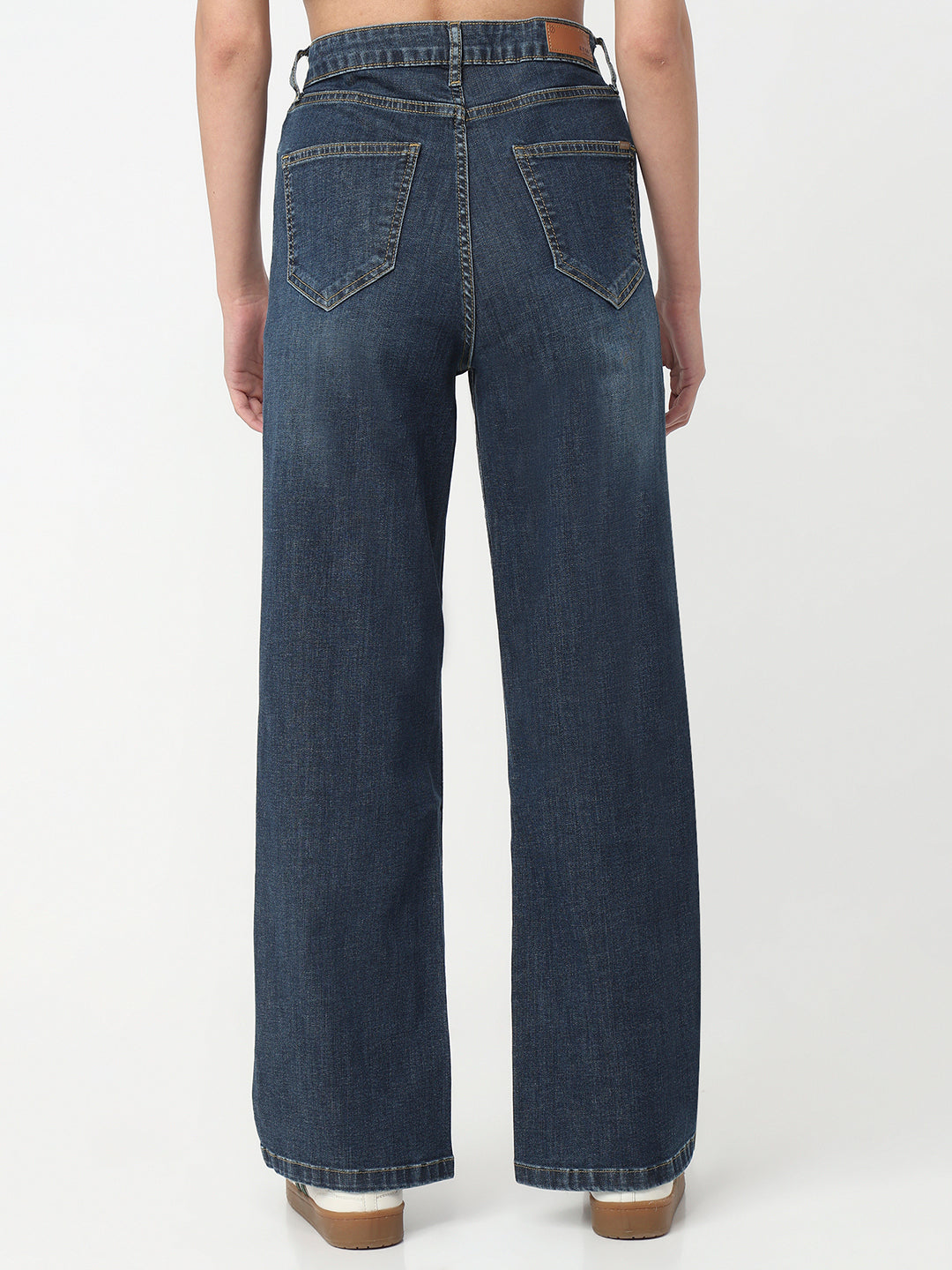 Buy Women Blue High-Rise Wide Leg Jeans | Kraus Jeans