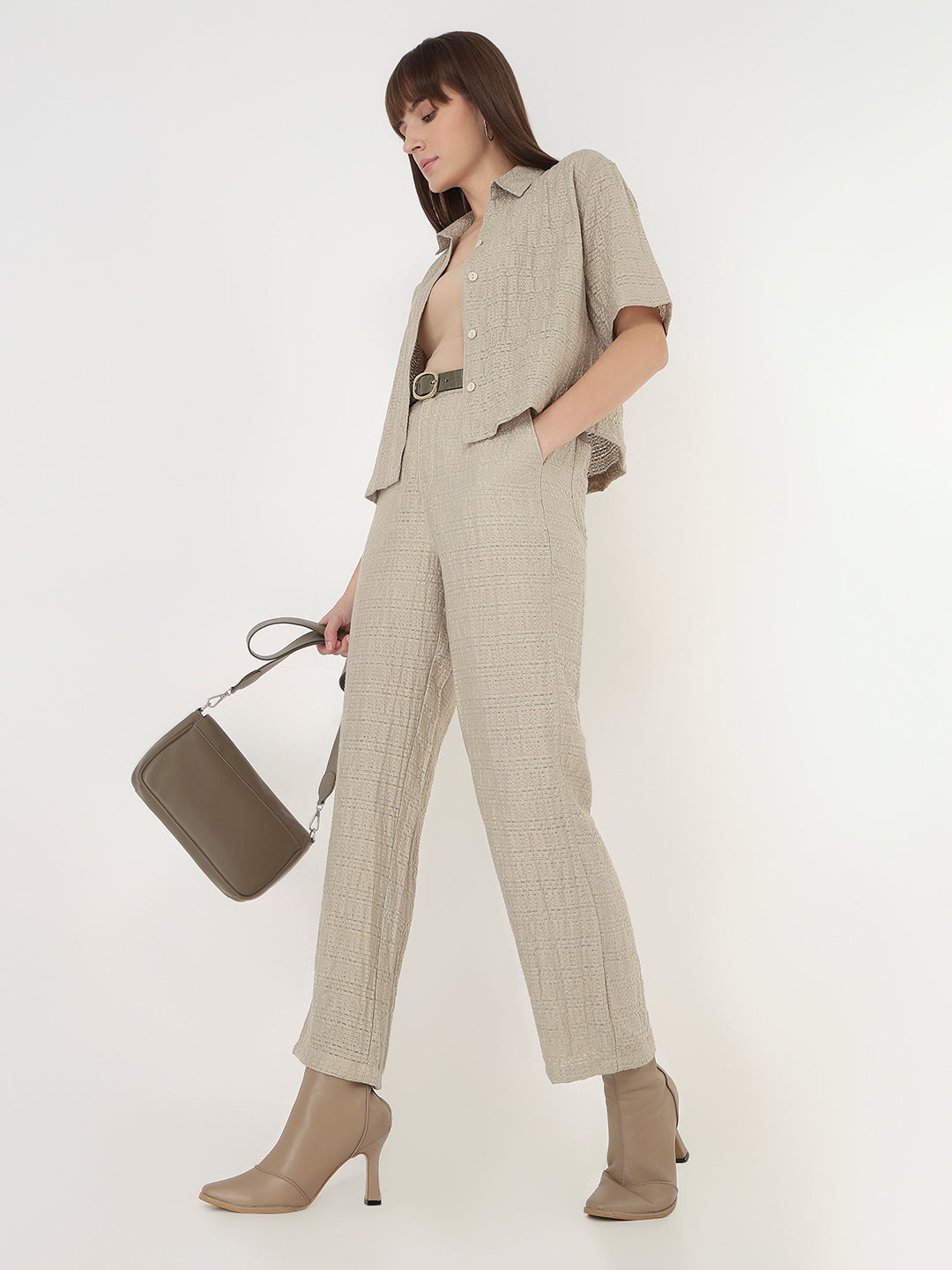 Buy Women Pumic Stone High-Rise Straight Fit Korean Pants | Kraus Jeans
